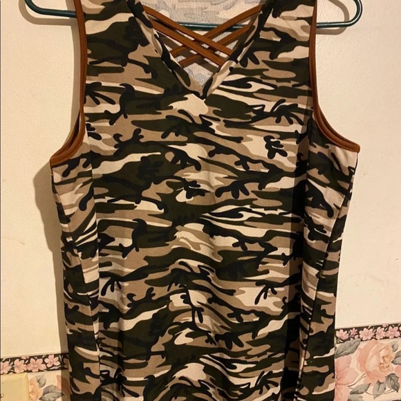 Unlisted | Tops | Boutique Brown Camo Cage Tank | Poshmark